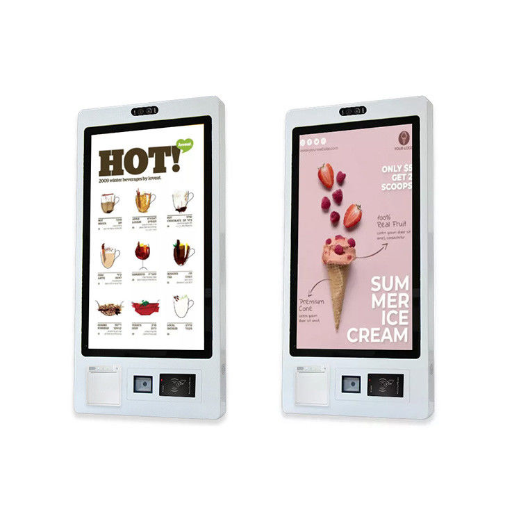 27 Inch Wall Mounted Capacitive self service ordering kiosk for Restaurant self payment kiosk