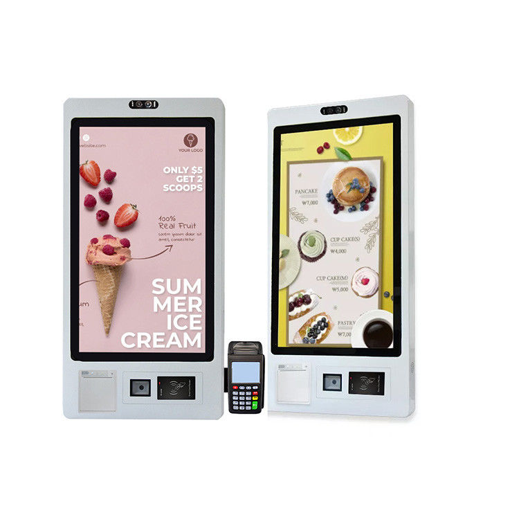 Scan Code Touch Screen Computer Kiosk Machine Restaurant Standing Touch ...