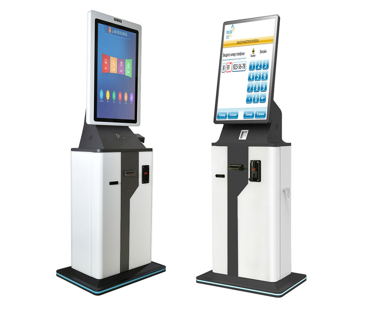 27 Inch Self Service Banking Kiosk QR Scanner Touch Screen Terminal