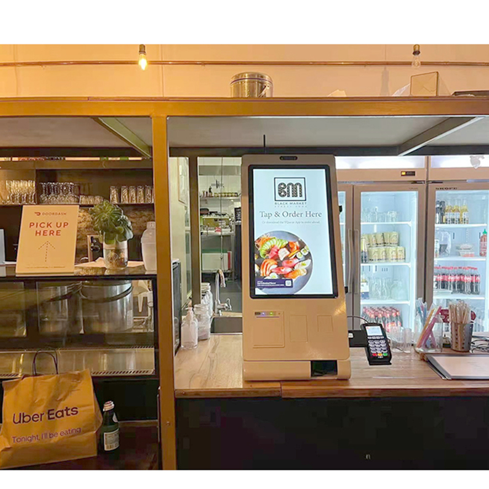 Touchscreen 1920x1080p Restaurant Ordering Kiosk White Indoor