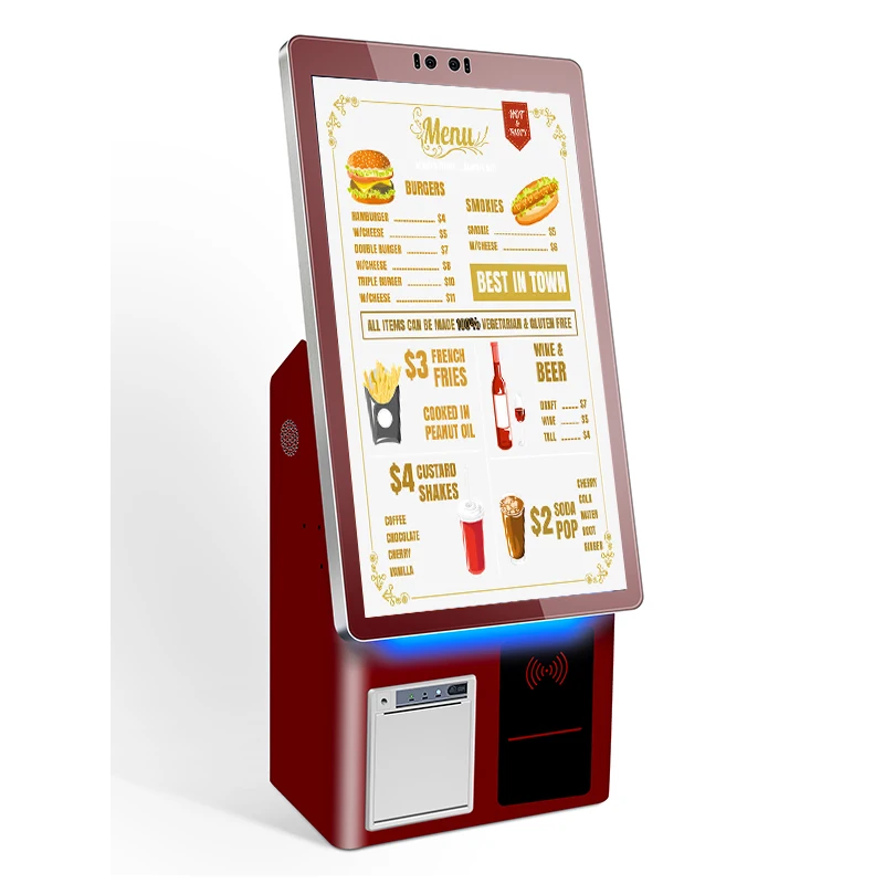 Capacitive Touch Restaurant Self Service Kiosk with QR Code and RFID ...