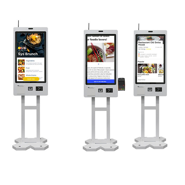 Convenient Self Ordering Kiosk With Ticket Printing Qr Scanner / Rfid ...