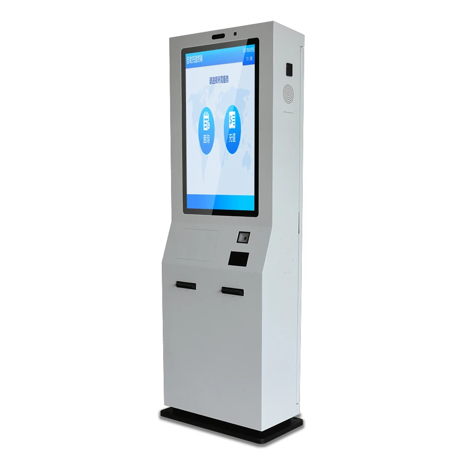 LCD Touch Screen Ticket Vending Machine Accepts Cash Credit Card Mobile ...