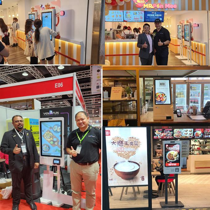 Wall Mounted KFC Self Service Payment Kiosk Capacitive Touch 10 Point ...